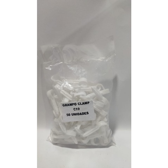 Grampo Clamp C6 Branco 50 Unidades | Shopee Brasil