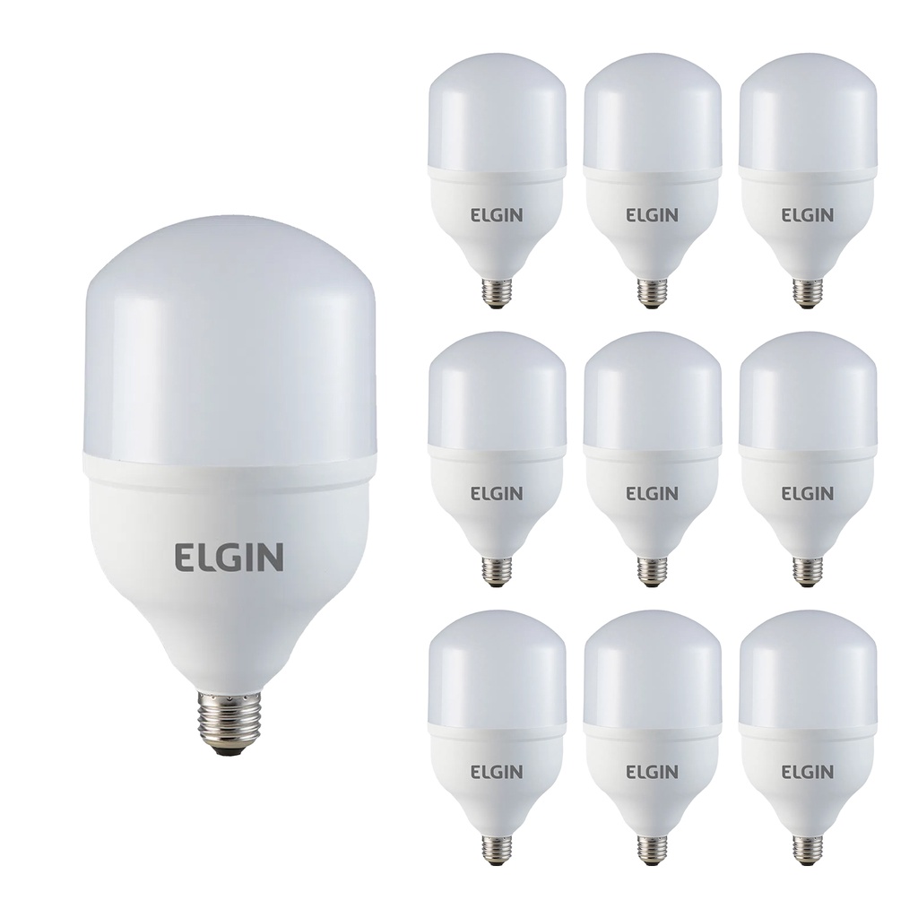 Kit 10 Lâmpada Led Super Bulbo Elgin 30w Branco Frio 6500k | Shopee Brasil