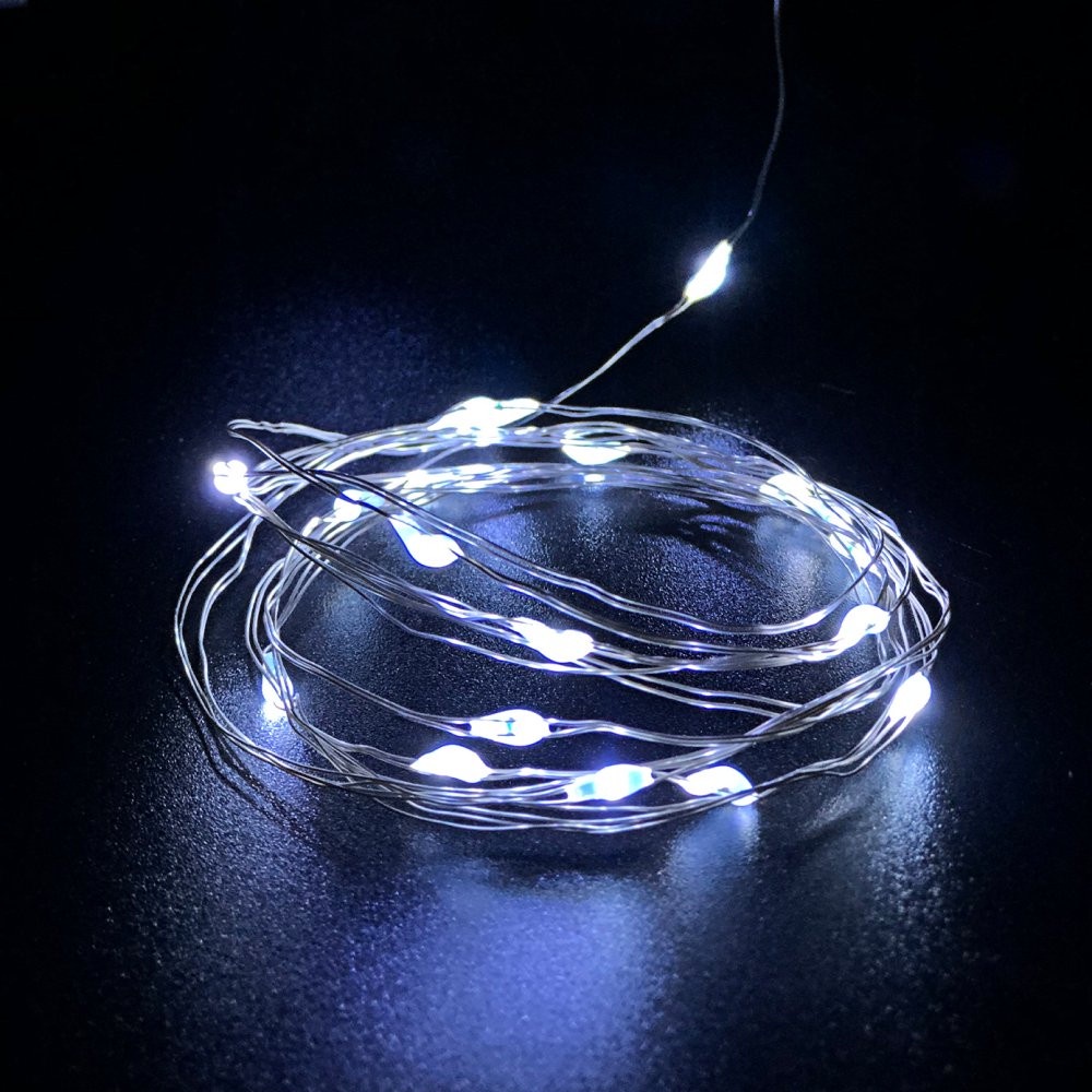 Fio De Fada Led para Decoração Cordão De Luz 5 Metros - Branco (à pilha ...