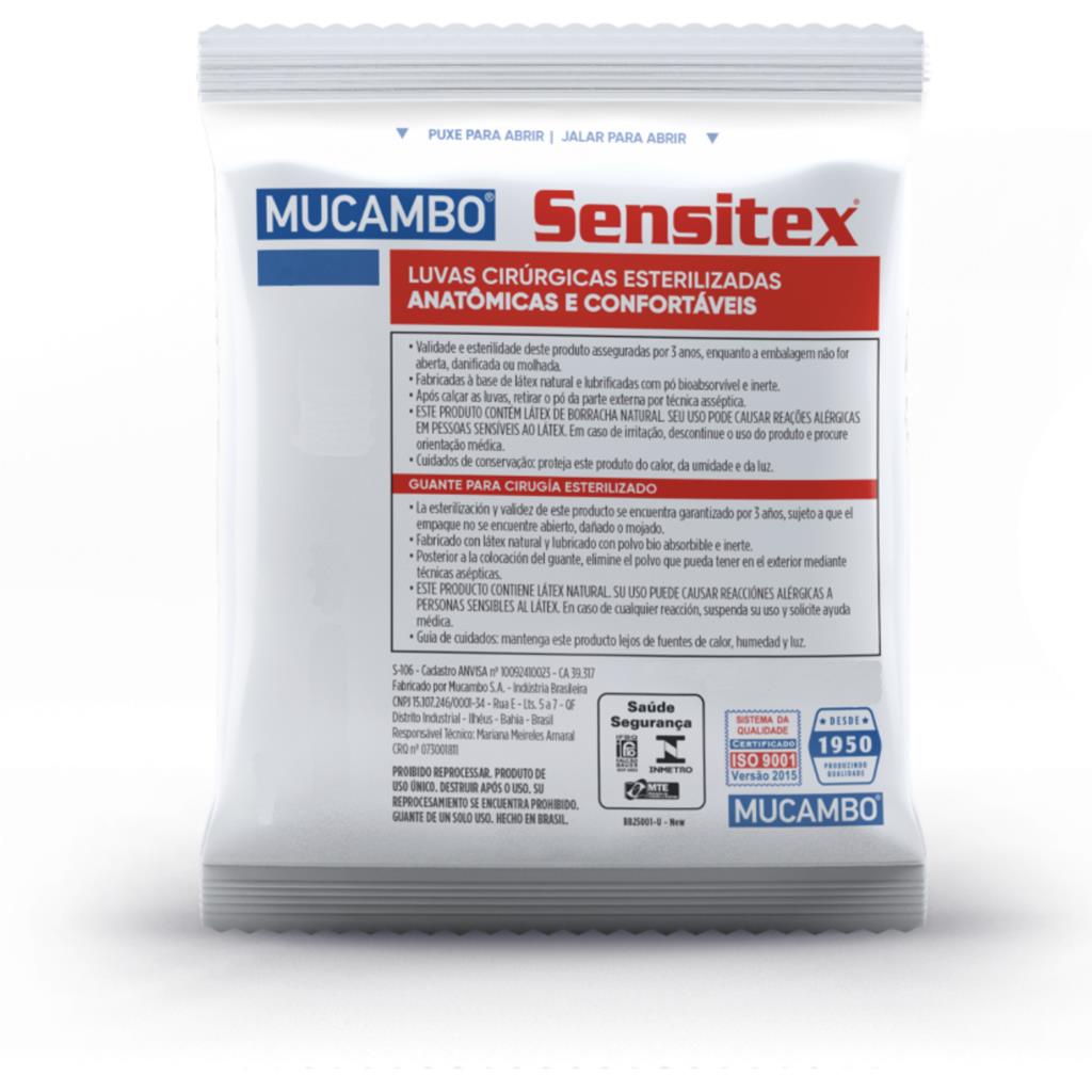 10 Pacote Luva Cirurgica Sensitex Tam 8,5 C/ Po - Mucambo | Shopee Brasil