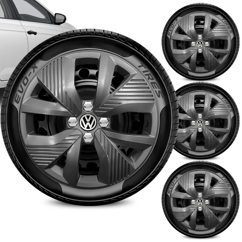 Jogo Calota VW Polo Track Modelo Universal Aro15 Grafite Bri | Shopee ...