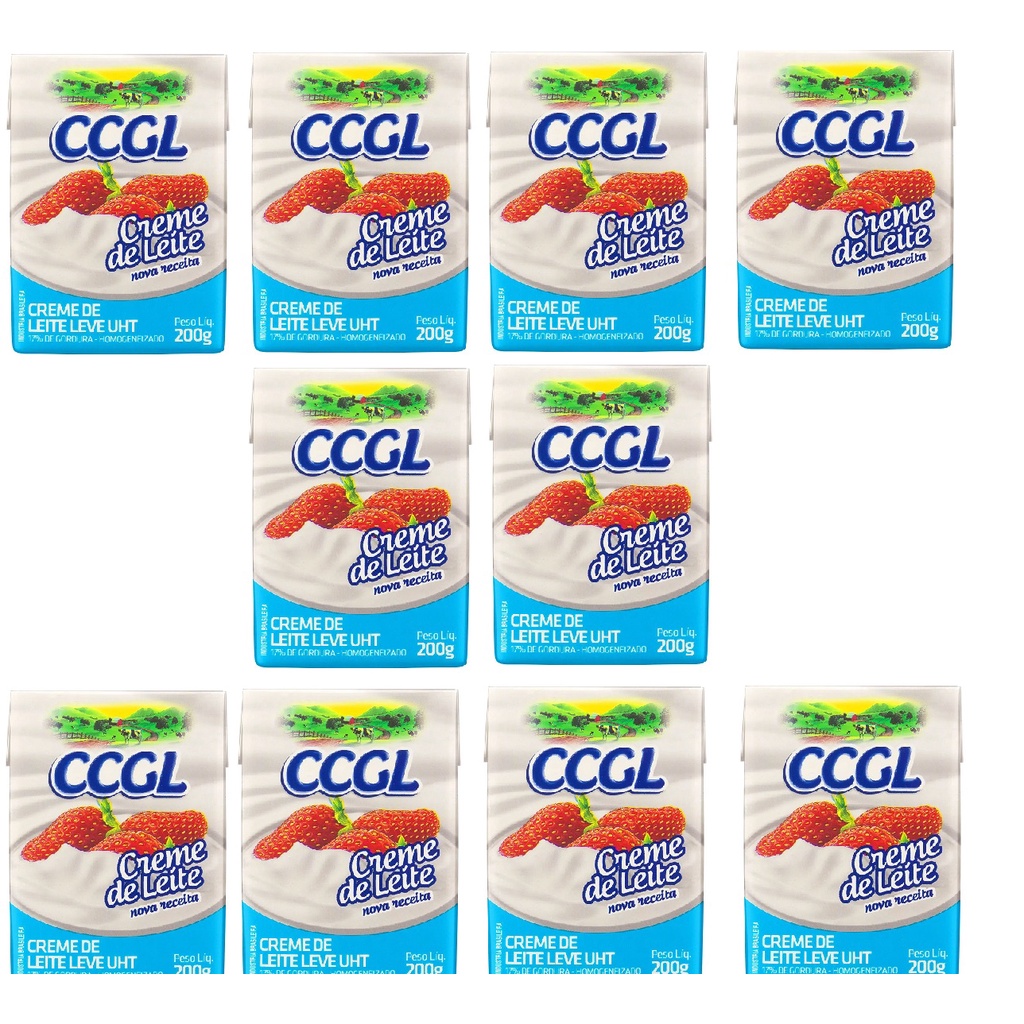 Kit Com 10 Creme De Leite Ccgl 200G Cada | Shopee Brasil