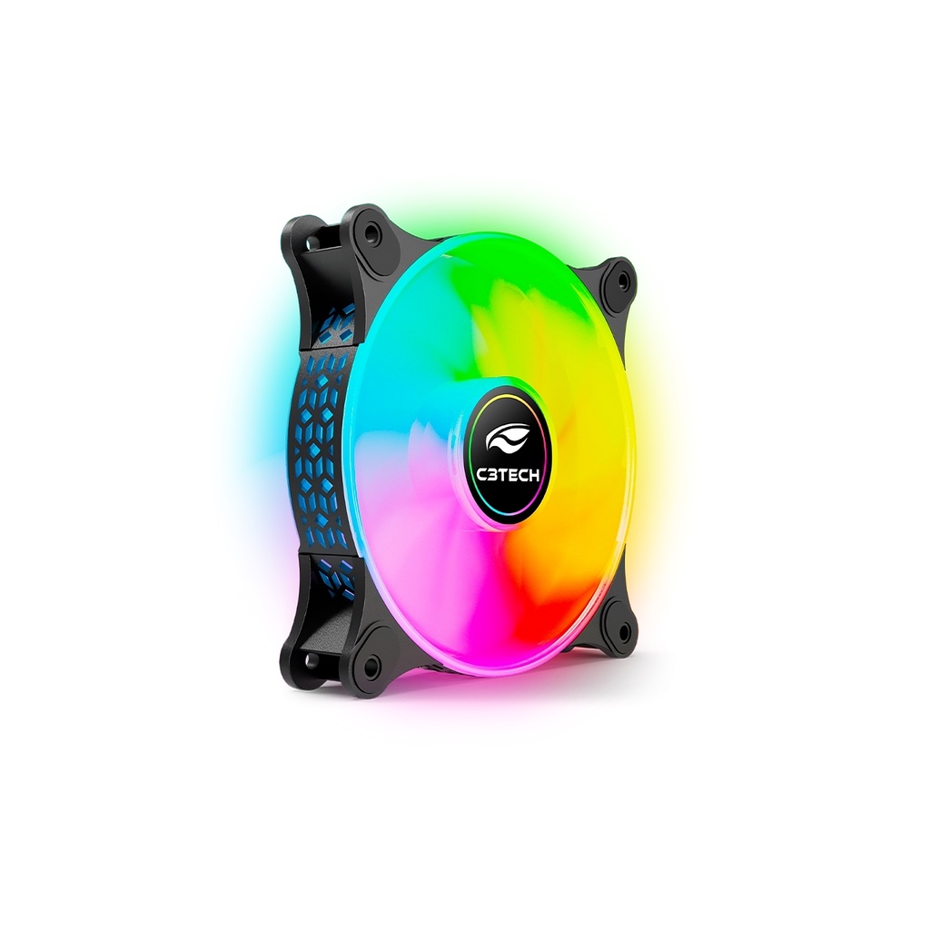 Cooler Fan Gamer LED Rgb Efeito Rainbow Modo Random Para PC Gabinete ...