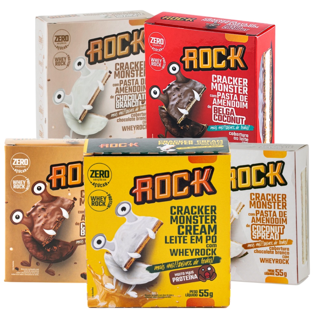 Cracker Monster Rock 55g Sabores | Shopee Brasil