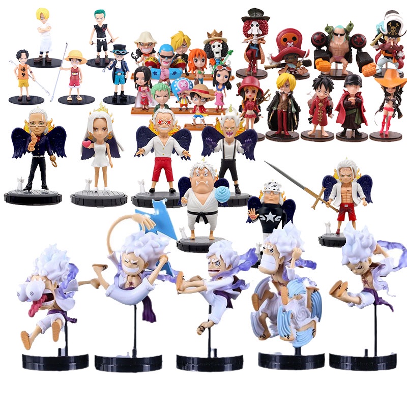 One Piece 5 Pcs/Set Nika Sun God GEAR 5 Luffy Zoro Nami Sanji Usopp ...