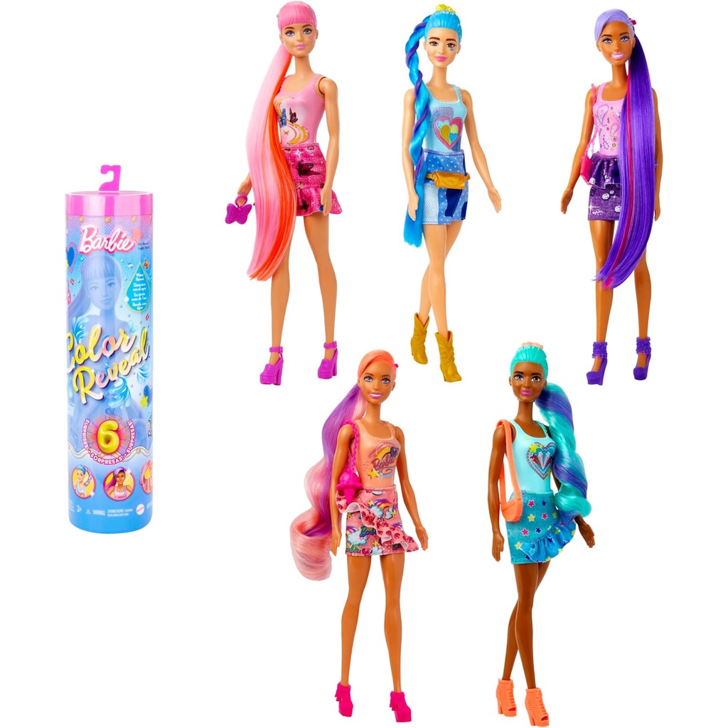 Barbie Color reveal Looks Totally Denim HNX04 Mattel | Shopee Brasil