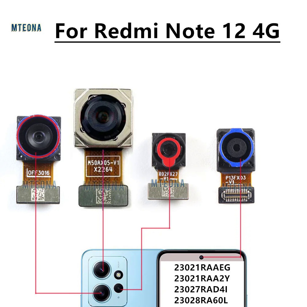 Origem Câmera traseira para Xiaomi Redmi Note 12 4G Mian Back Front ...