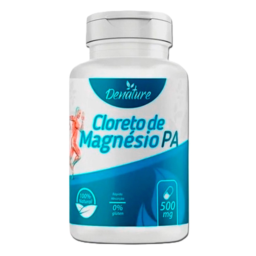 Pote Cloreto de Magnésio P.A Suplemento Alimentar Natural Vitamina - 100 Capsulas/Comprimidos ...