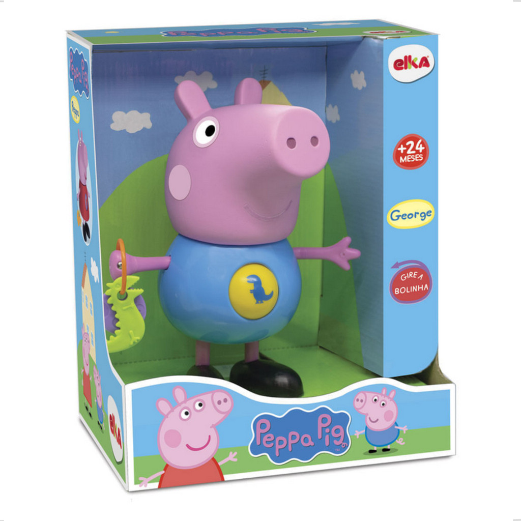 Boneco Geoge Peppa Pig Atividades Gira Bolinha 24cm Elka | Shopee Brasil