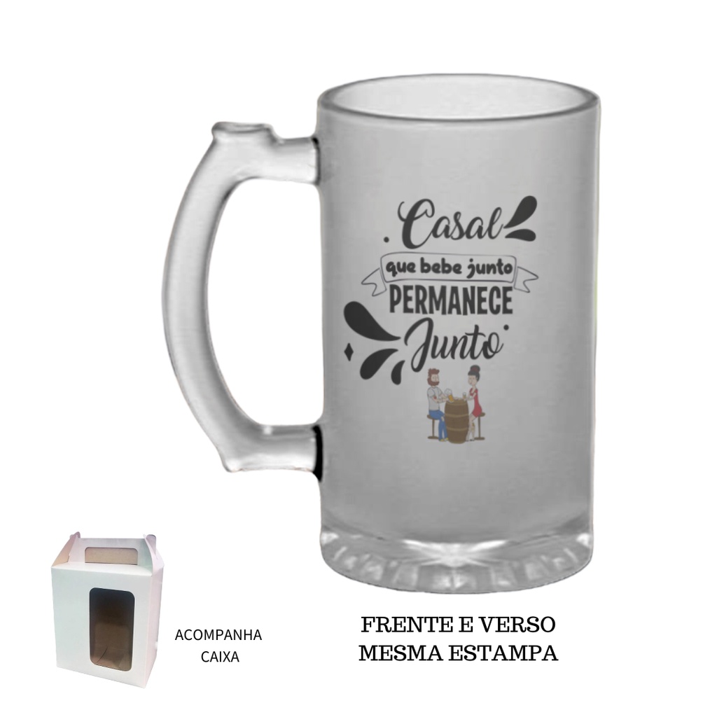 Caneca Chopp Jateada Casal que bebe junto permanece junto | Shopee Brasil