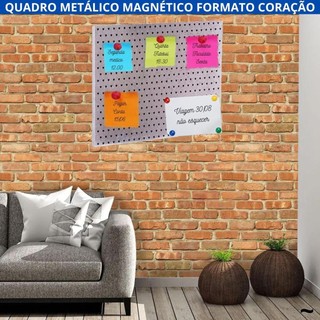 Painel Quadro Metalico Magnetico Desenho Decoracao Formato Ima Avisos ...