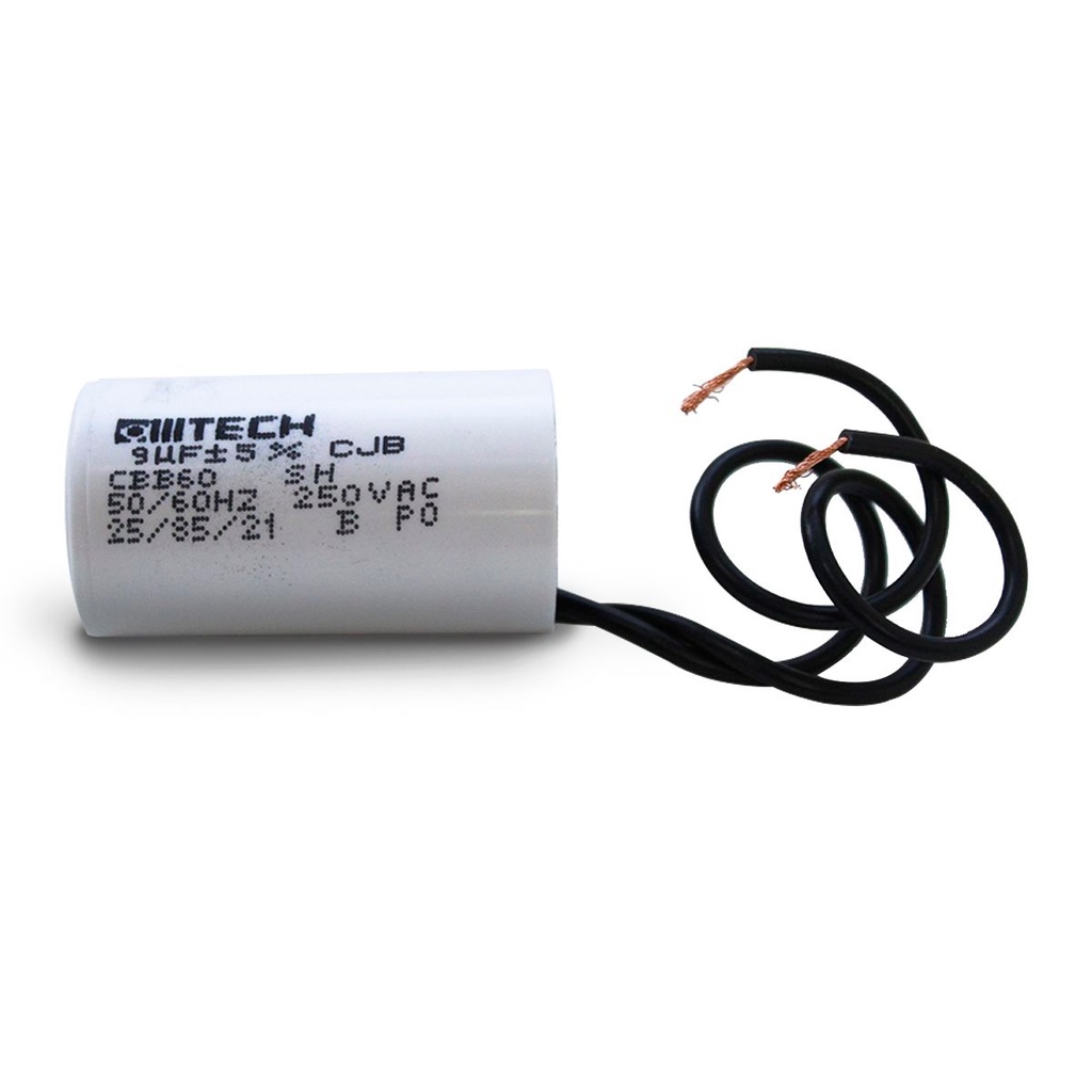 Capacitor Partida ALLTECH 9uf 250vac 2 Fios Motor Portão Eletrônico ...