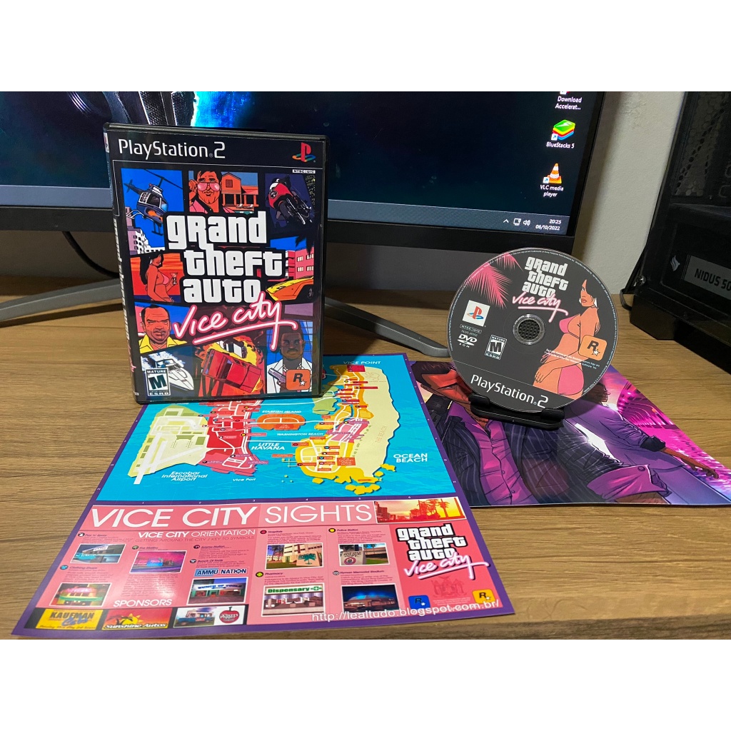 GTA Vice City Mapa/Pôster para PS2 - Escorrega o Preço