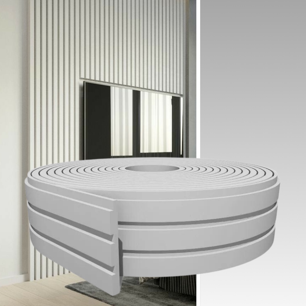 Painel Ripado Autocolante EVA Flexivel Branco - 20 Metros +Kit | Shopee ...