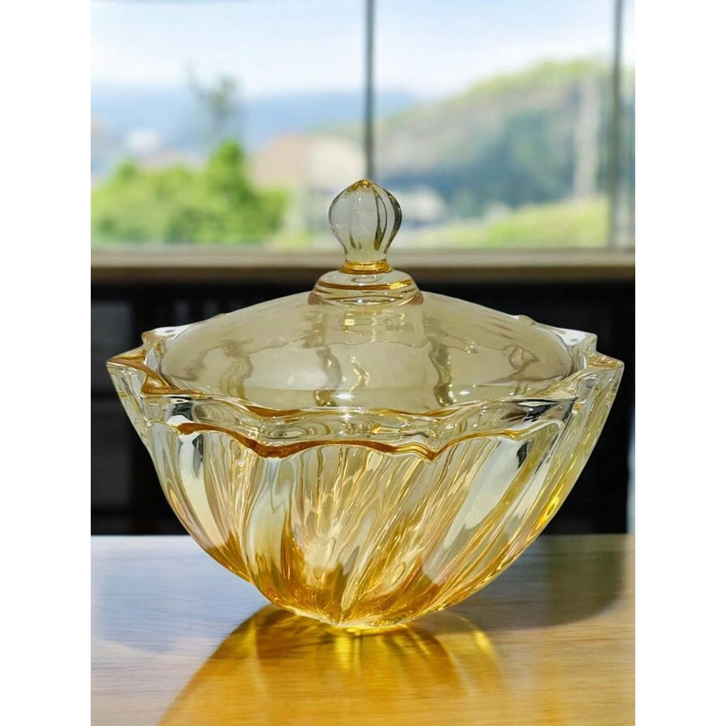 Bomboniere Potiche Âmbar 1,17 litros Paris Gold Baleiro | Shopee Brasil
