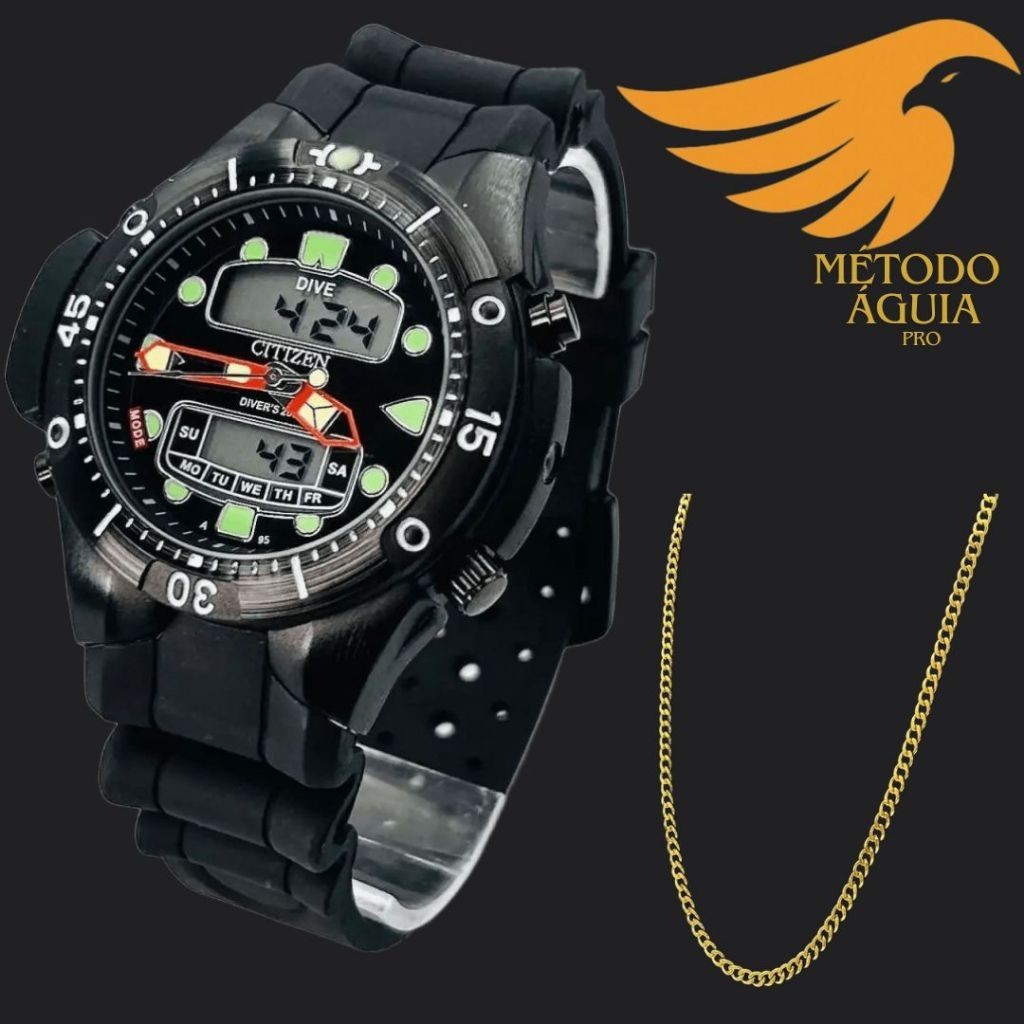 Citzen Eco Drive + caixa + Corrrente AÇO 316L | Shopee Brasil