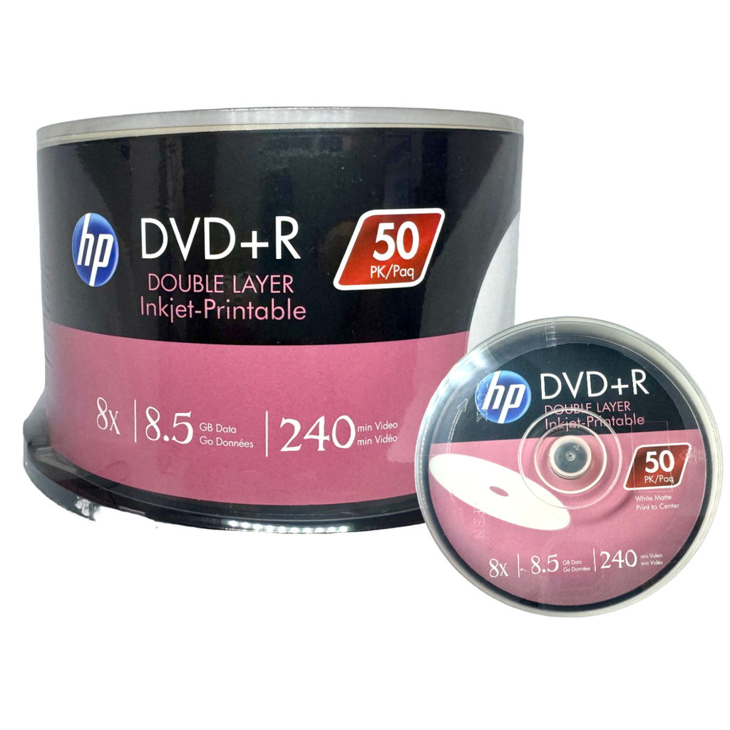 300 Un Dvd+r Hp Dual Layer Printable 8.5gb 8x Cmc Magnetcs | Shopee Brasil