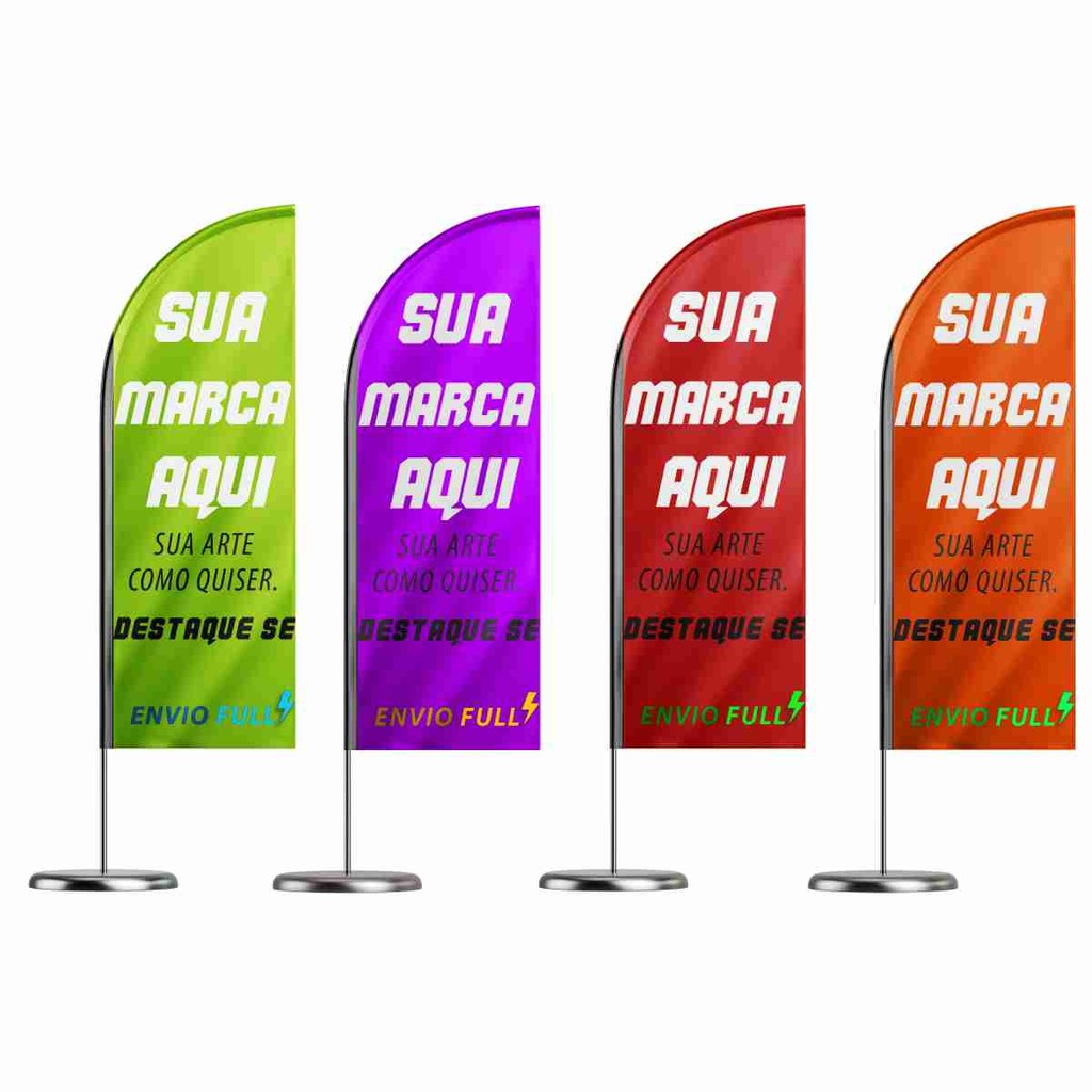 Wind Banner Personalizado com seu logo Kit Completo BASE+TECIDO+HASTES ...