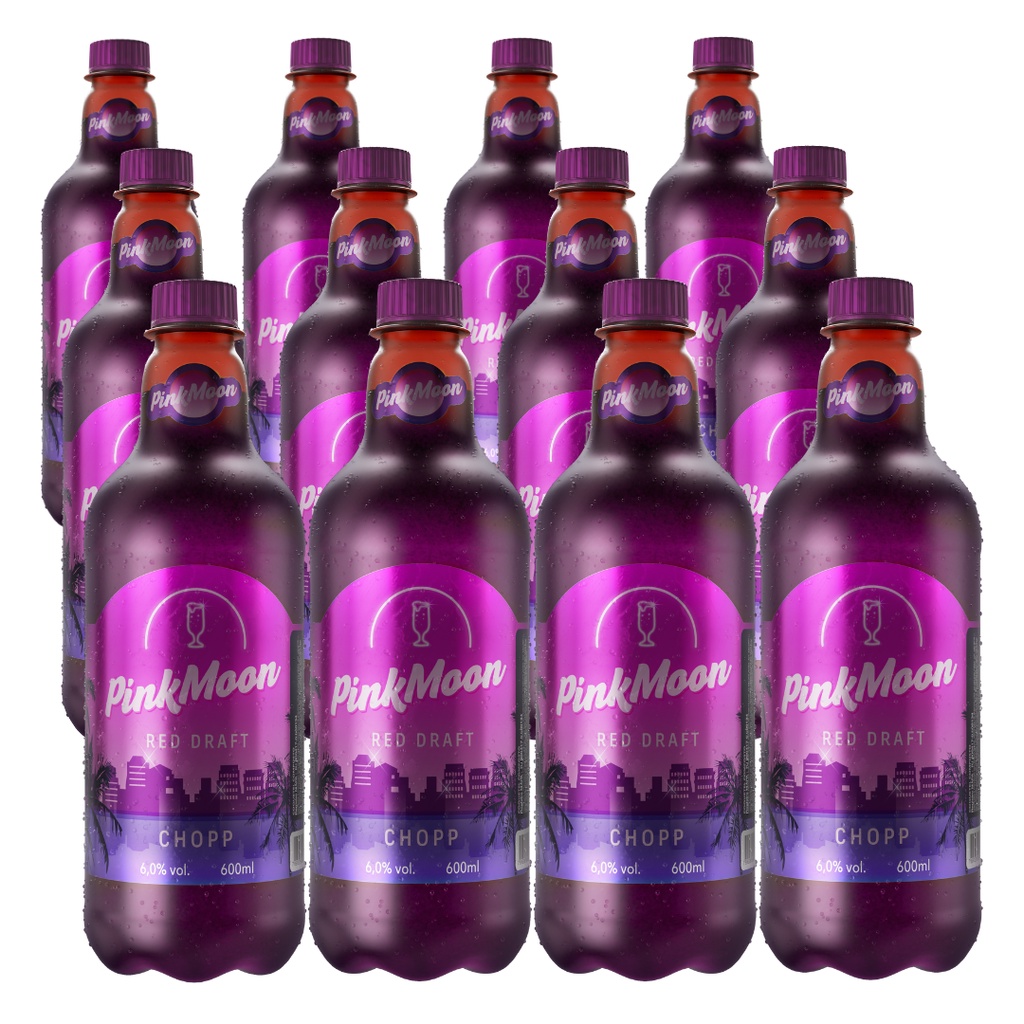 Caixa com 12 Chopp De Vinho Pink Moon 600ml | Shopee Brasil