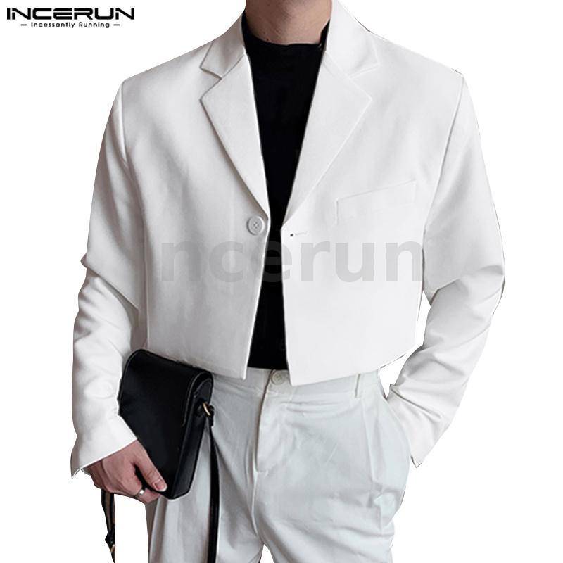 INCERUN Fato Casual Sólido Truncado Masculino | Shopee Brasil