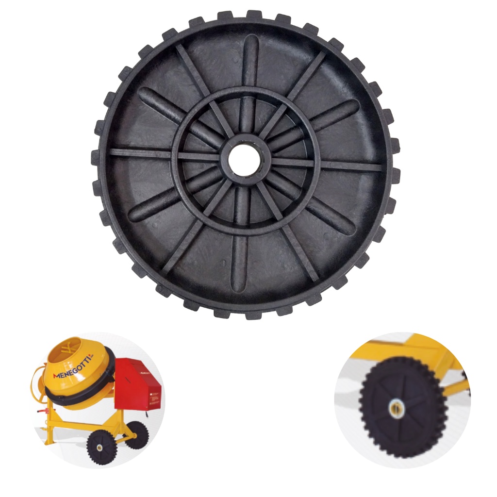 Roda de Plastico P/Betoneiras Menegotti 250/400L Com Garras | Shopee Brasil
