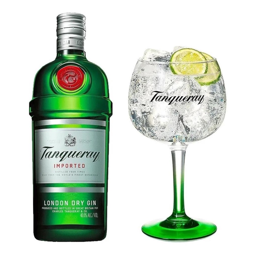 Gin Tanqueray London Dry 750ml com Taca de Vidro | Shopee Brasil