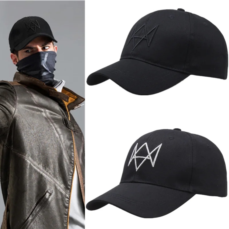 Game Watch Dogs Baseball Cap Cosplay 3D Bone Embroidery Cotton Sun Hat ...