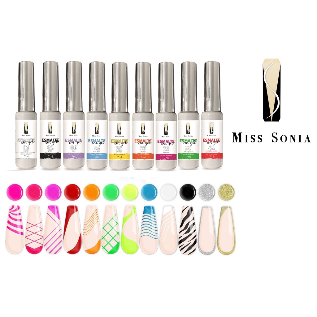 Esmalte Em Gel Efeito Spider Pincel Fino Miss Sonia | Shopee Brasil