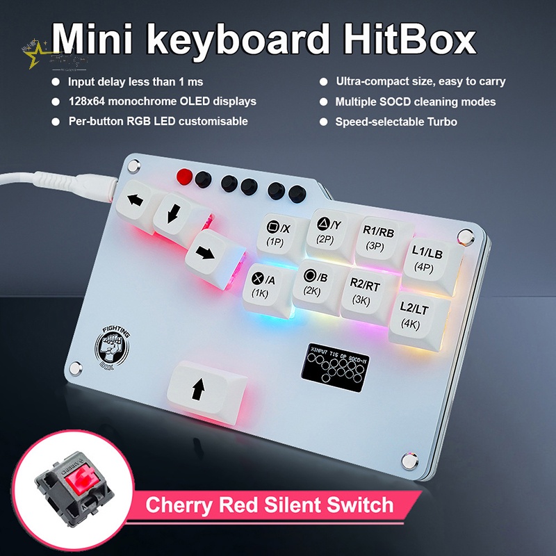 Awhrtwb Fighg Box Mini Hitbox Controlador Arcade Stick Jogo Teclado RGB ...