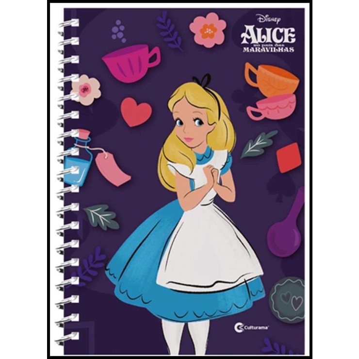 Caderno Universitário Capa Dura Disney Alice | Shopee Brasil