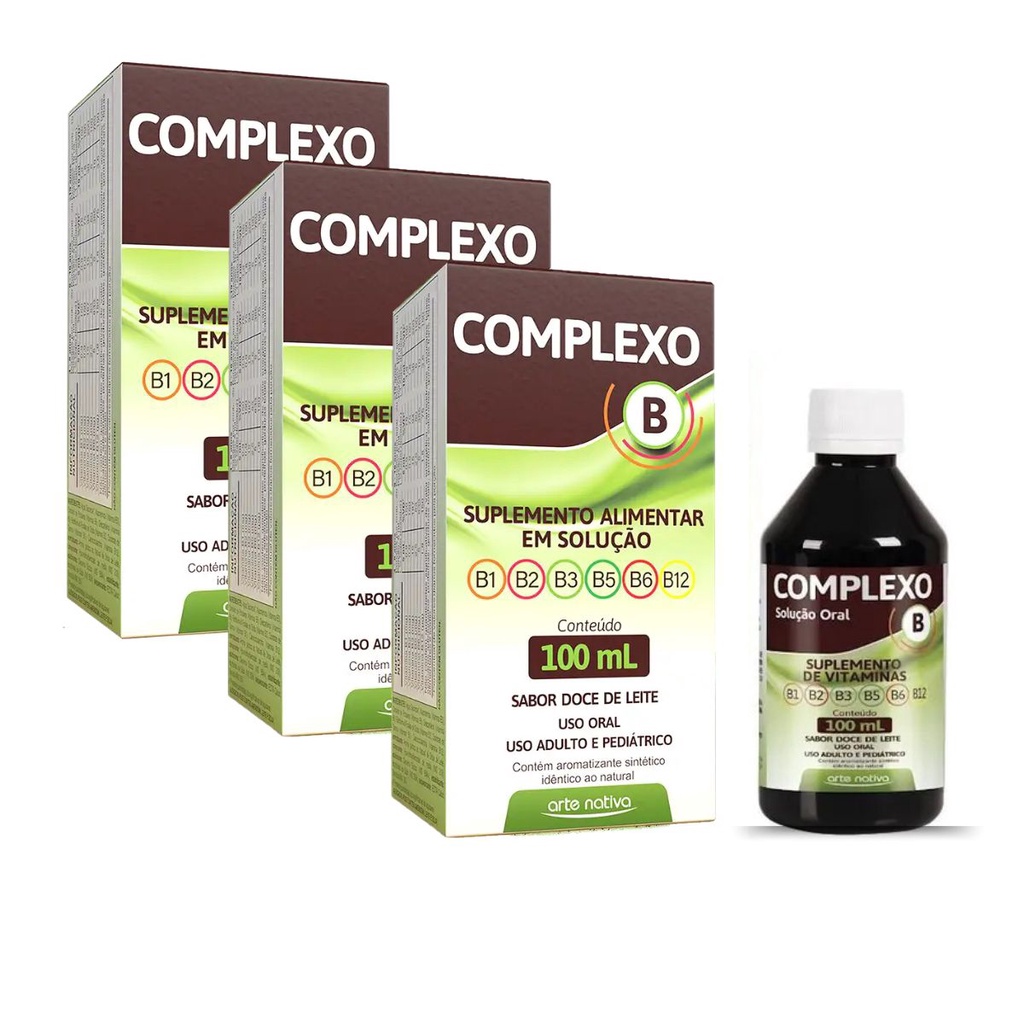 Polivitaminico Vitaminas Complexo B Sabor Doce De Leite 3 X 100mL | Shopee Brasil