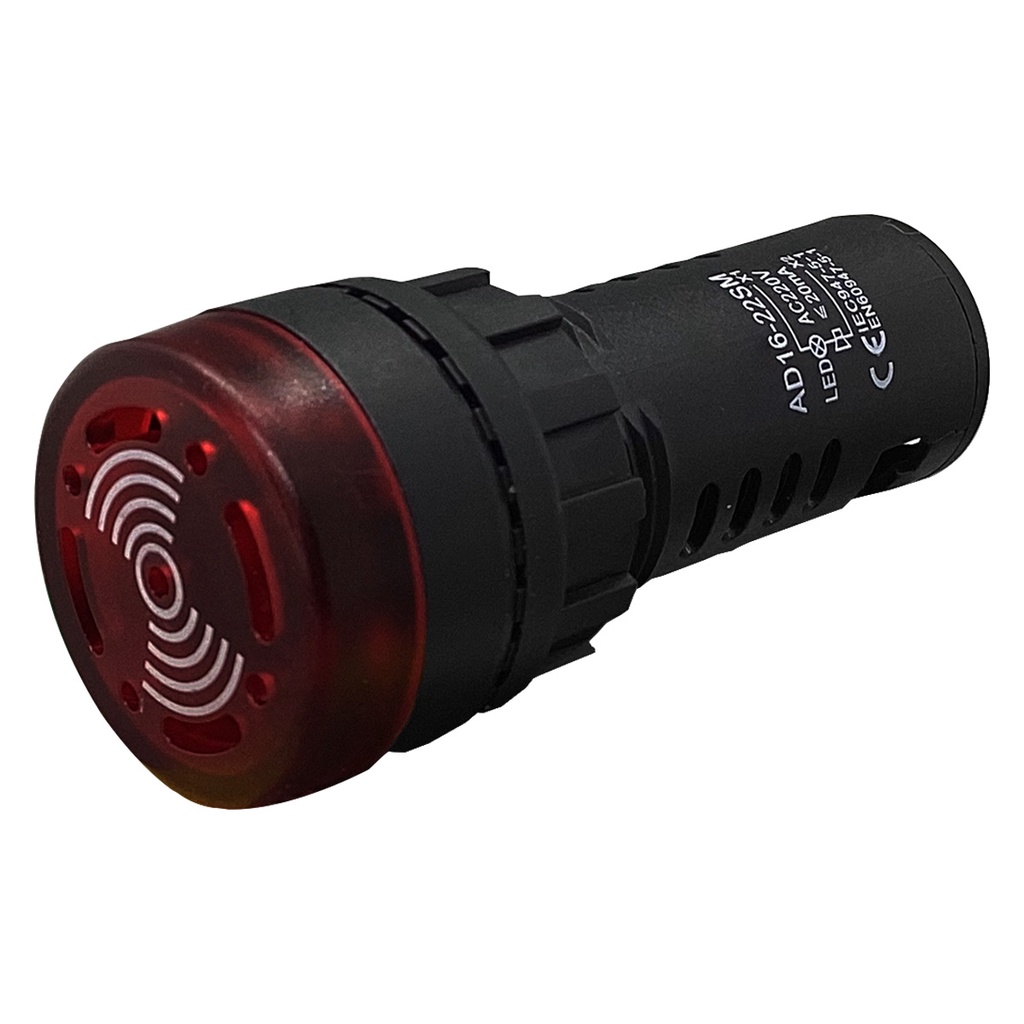 Sinaleiro Led Sonoro Cigarra Audiovisual Vermelho Buzzer Sinalizador Intermitente Sirene de ...