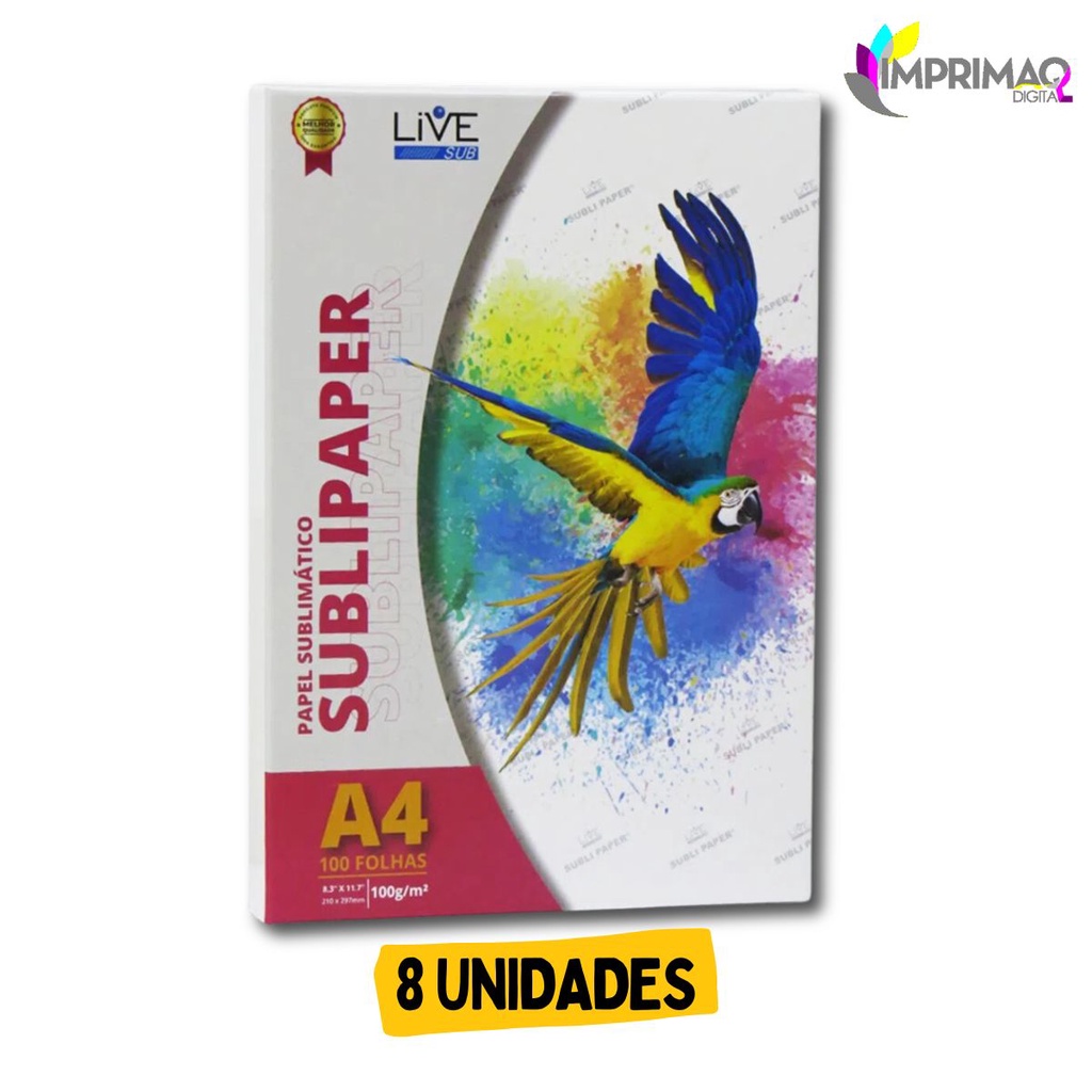 Papel Live Sub para sublimação 100g A4 800 folhas | Shopee Brasil