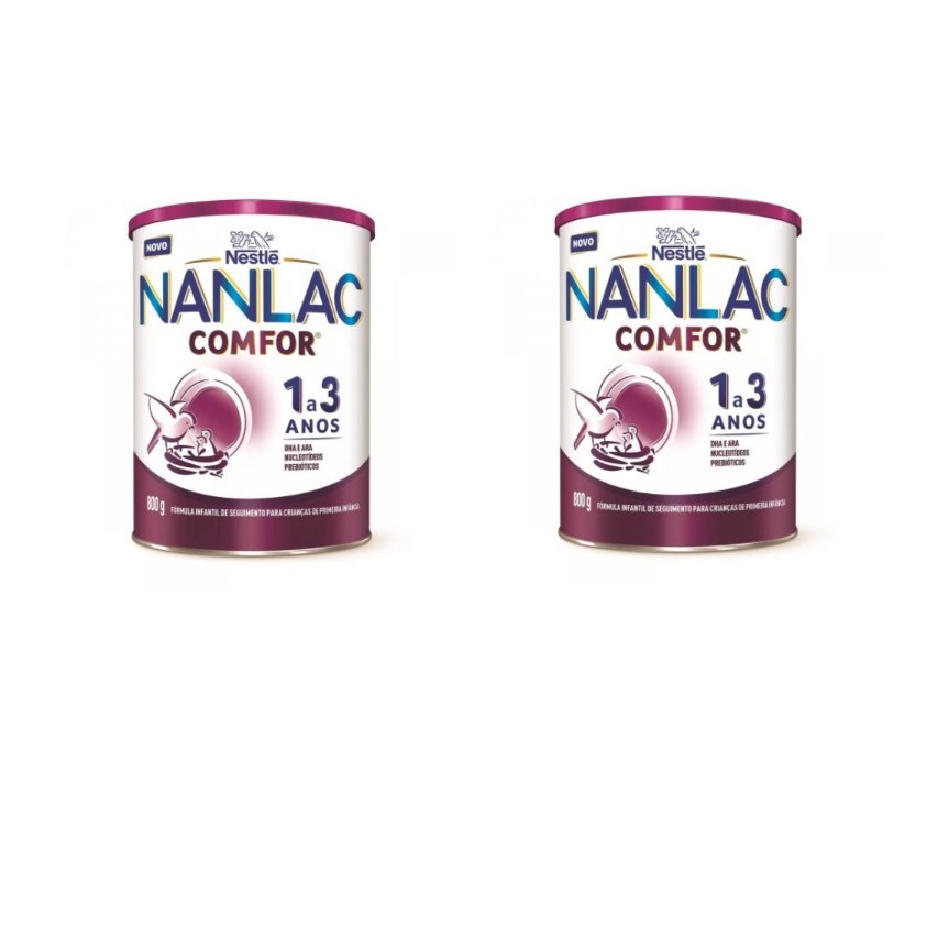 Kit 02 Formula Infantil Nanlac Comfor 1 3 Anos 800g - Nestle | Shopee ...