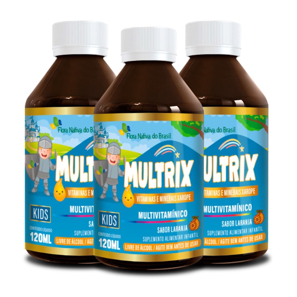 Kit 3 Multrix Xarope Infantil Kids de A - Z 120ml Sabor Laranja ...