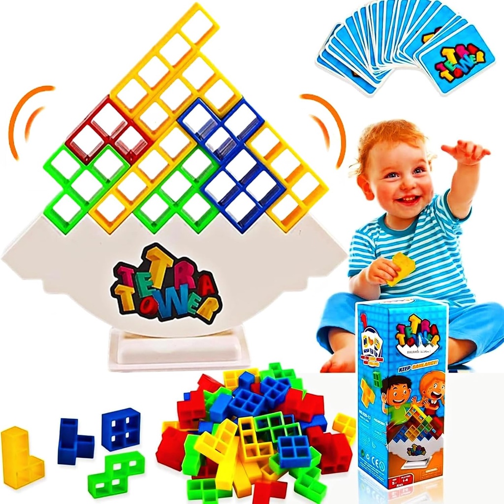 Tetra Tower Game Tetris Balance Toy Stacking Block Stack Montagem De ...