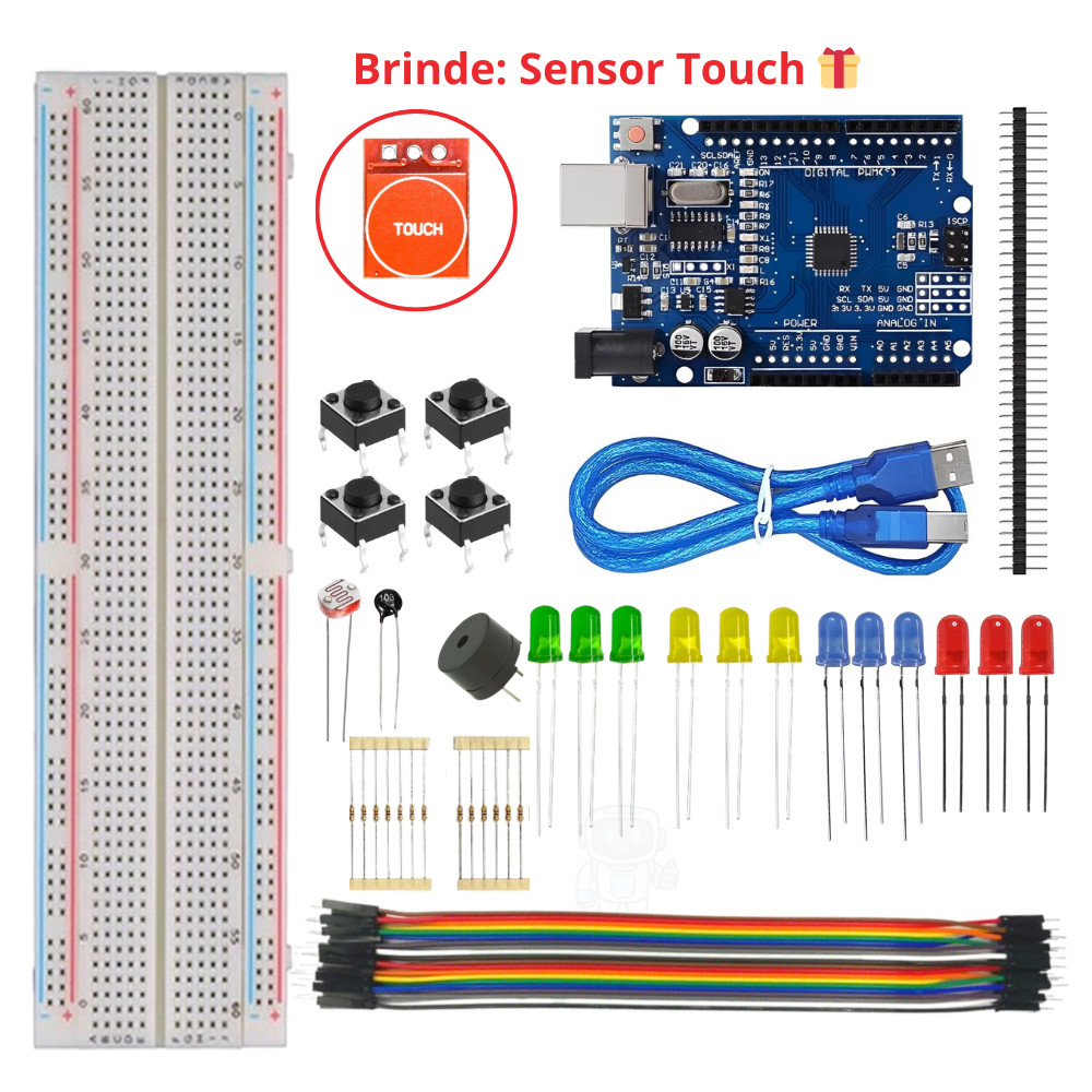Kit Uno R3 80pcs Starter com protoboard para Arduino | Shopee Brasil
