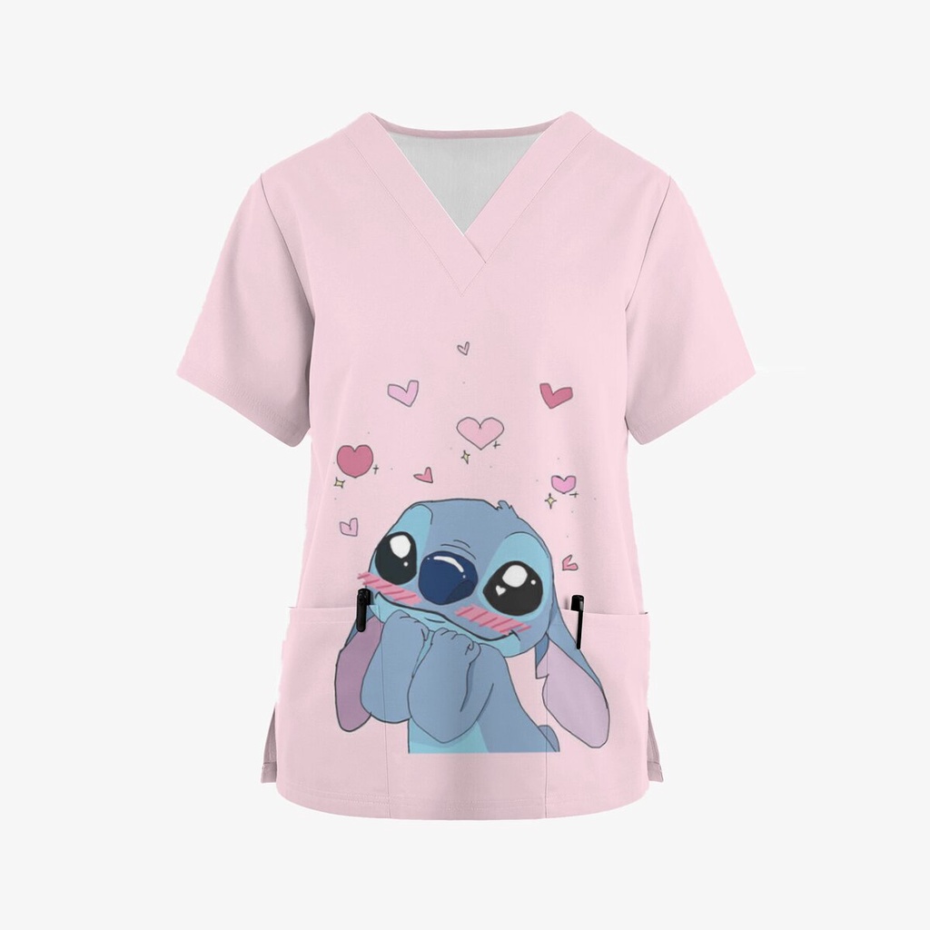 Disney Stitch Print Uniformes Médicos Femininos Acessórios De ...