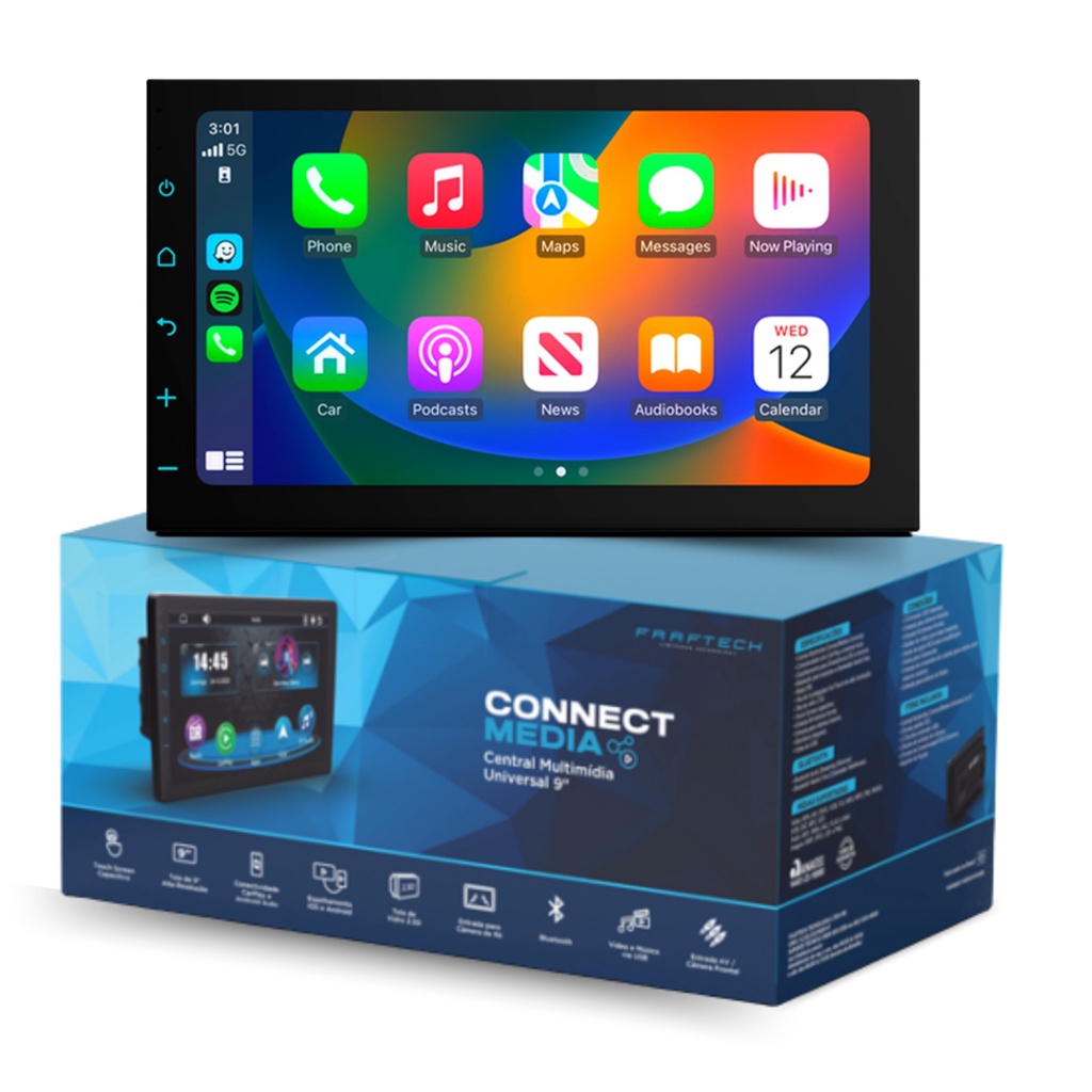 Central Multimidia 2 Din 9 Polegadas Espelhamento Android Ios Bluetooth Usb Som Automotivo ...