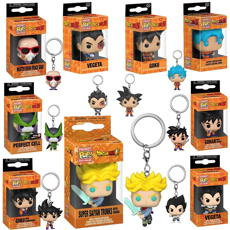 Funko Pocket Pop DRAGON BALL Z Chaveiro Goku Vegeta Gohan Mestre Roshi ...