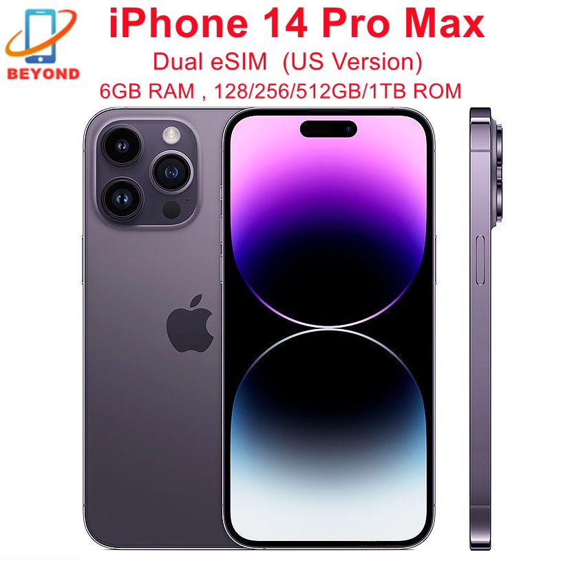 98 % Novo Original i14 Pro Max 128/256/512GB 1TB ROM 6GB RAM Duplo eSIM ...