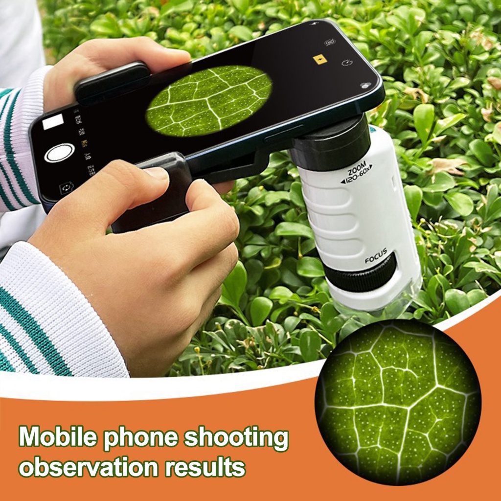 Children Microscope Kids Nature Observation Tool Portable 60x-120x ...