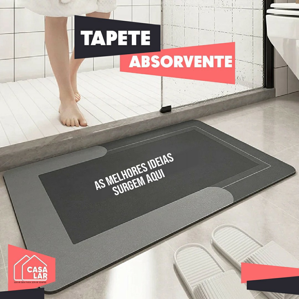 Tapete Ultra Absorvente Antiderrapante Frases Para Banheiro Secagem ...