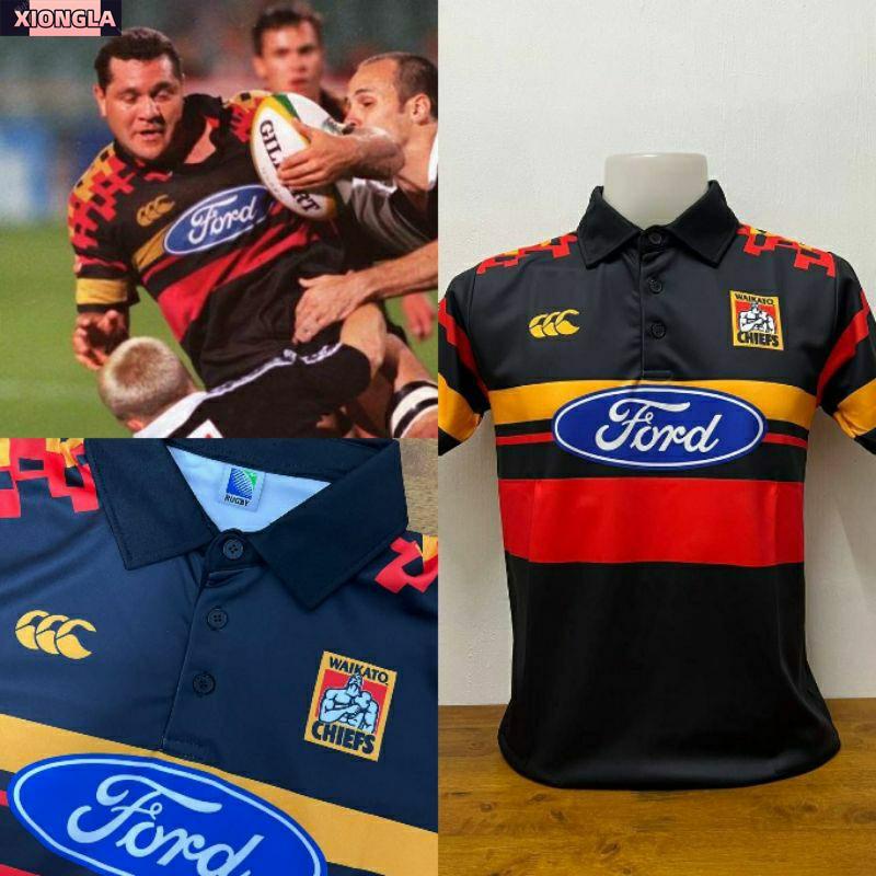 WAIKATO Chefe Novo Zelândia FORD RUGBY RAGBI RETRO Clássico JERSI ...