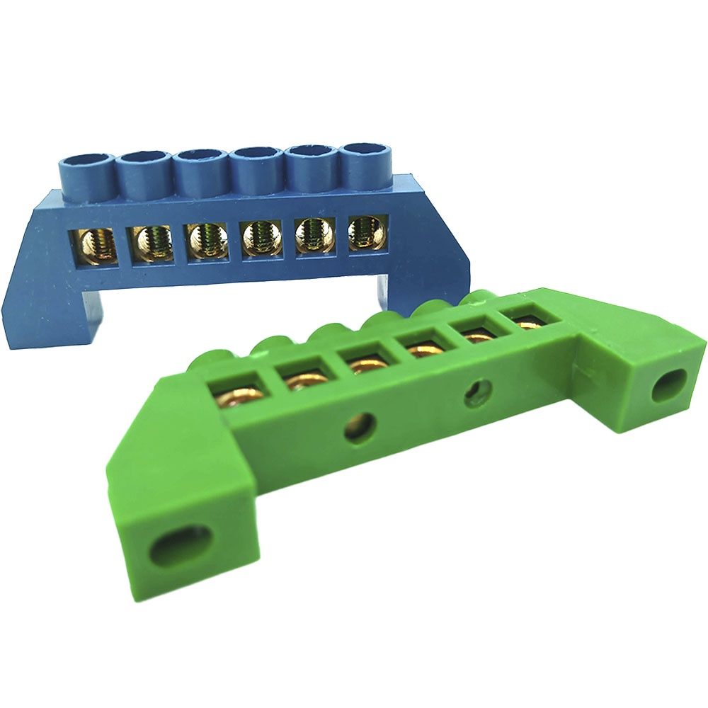 Kit 2 Barramentos 1 Neutro 1 Terra Universal Borne Terminal Barra com 6 ...