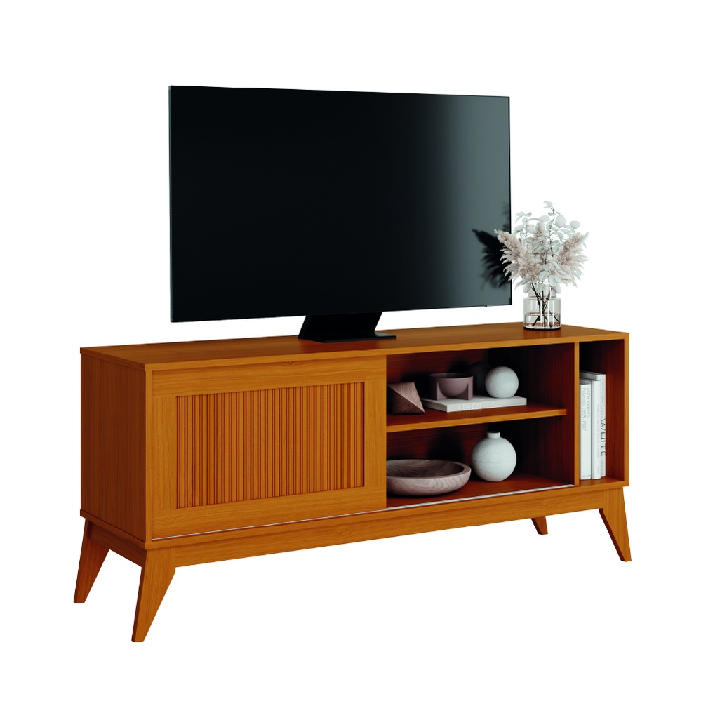 Rack Bancada para TV até 55 Polegadas 1,36m Ripado Impressão 3D 1 Porta Cedro Aruba EDN | Shopee ...