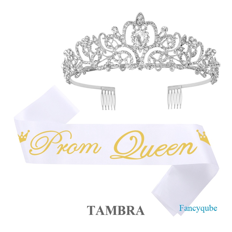 Tambra Prom Queen Sash Crown Set Fitas De Ombro Princesa Rainha Com ...