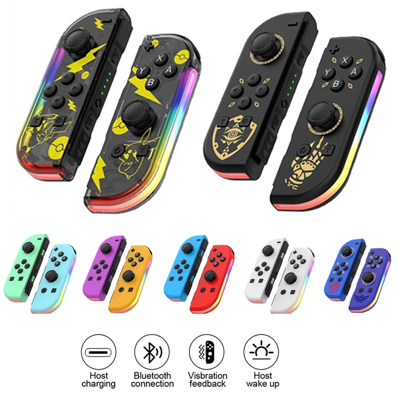 Joypad RGB LED Switch L/R Para Nintendo & Oled/Lite Cons Joystick Com ...