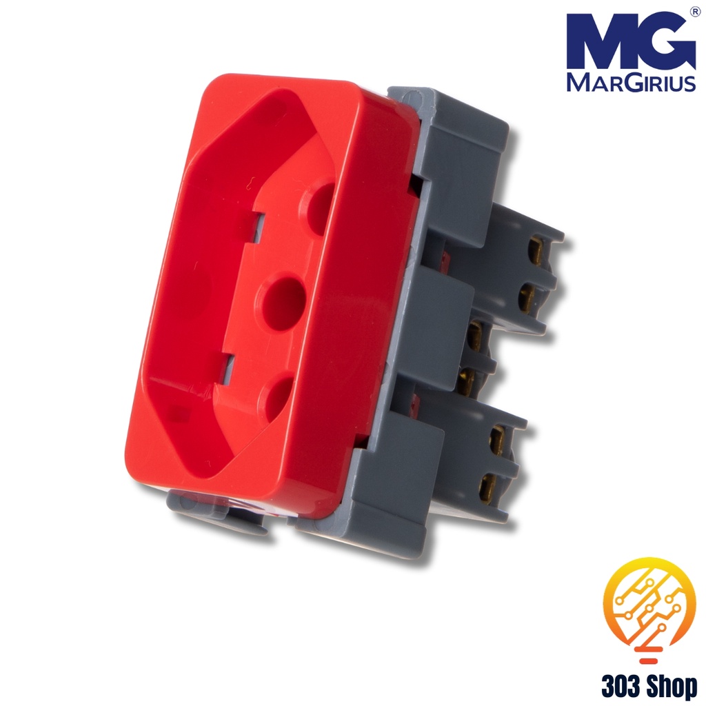 Modulo Tomada Vermelha Padrao BR 2P+T 20A 250v B3 Margirius | Shopee Brasil
