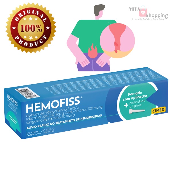 Pomada Para Hemorroida Hemofiss com 10 aplicadores - 30g - Cimed ...